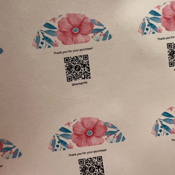 custom made | Other | Custom Made 6ct Qr Code Thank You Stickers | Poshmark